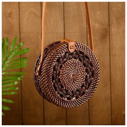 Сумка торба Сима-ленд, фактура плетеная, коричневый