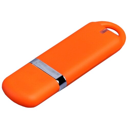 Классическая флешка soft-touch с закругленными краями (64 Гб / GB USB 2.0 Оранжевый/Orange 005 флэш накопитель USBSOUVENIR 200)