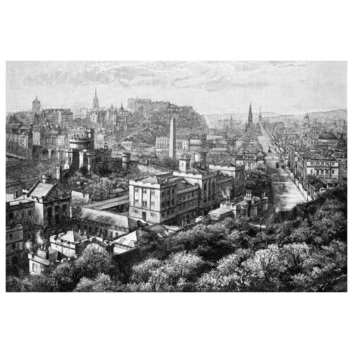 Постер на холсте Панорама города (Panorama of the city) №10 44см. x 30см.
