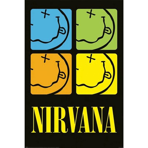 Плакат, постер Nirvana Нирвана группа на холсте, размер 42х60см