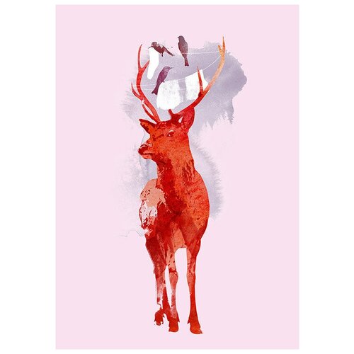 Интерьерный постер на стену картина для интерьера в подарок плакат "Useless Deer" размера 50х70 см 500*700 мм репродукция без рамы в тубусе