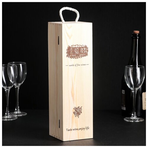 Доляна Ящик для хранения вина "Ливорно", 35×10 см, на 1 бутылку