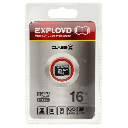 Карта памяти Exployd MicroSD, 16 Гб, SDHC, класс 10