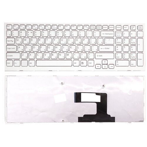 Клавиатура для ноутбука Sony Vaio VPC-EL белая с белой рамкой
