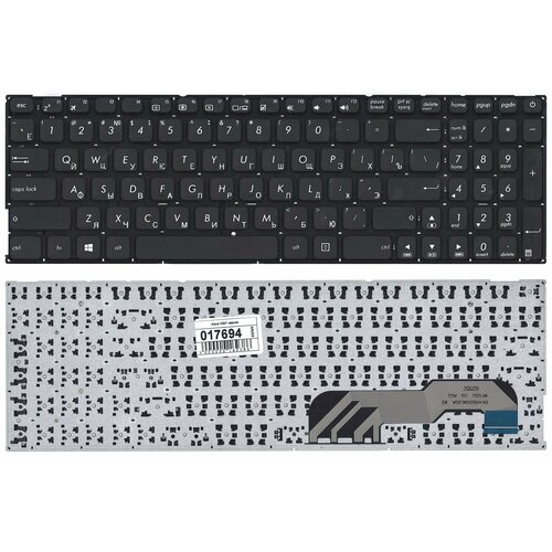 Клавиатура для Asus F541SC черная без рамки, плоский Enter