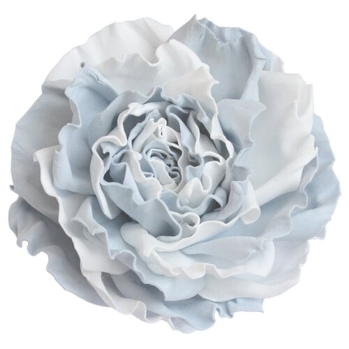 Брошь заколка цветок большая роза арт.180123м серо-белая