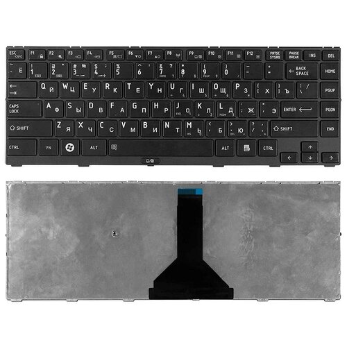 Клавиатура для ноутбука Toshiba Satellite R845 Series. Плоский Enter. Черная, с черной рамкой. PN: MP-10N93US6356, MP-10N93SU-6356