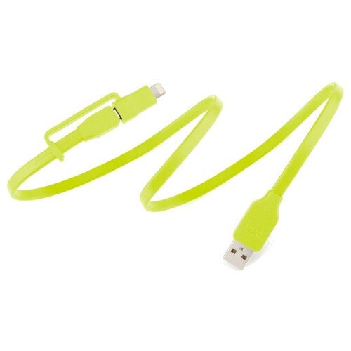 Кабель Tylt Flyp-Duo Reversible USB Charge & Sync Cable (1 метр) зелёный