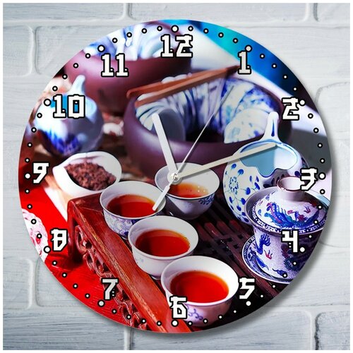 Настенные часы УФ чайная (чай, чашка, церемония, азия, китай) - 223