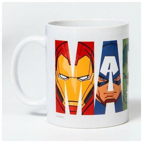 MARVEL Кружка сублимация, белый, 350 мл "Марвел", Мстители