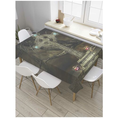 Скатерть прямоугольная JoyArty на кухонный стол "Жуткий лес" из оксфорда, 120x145 см