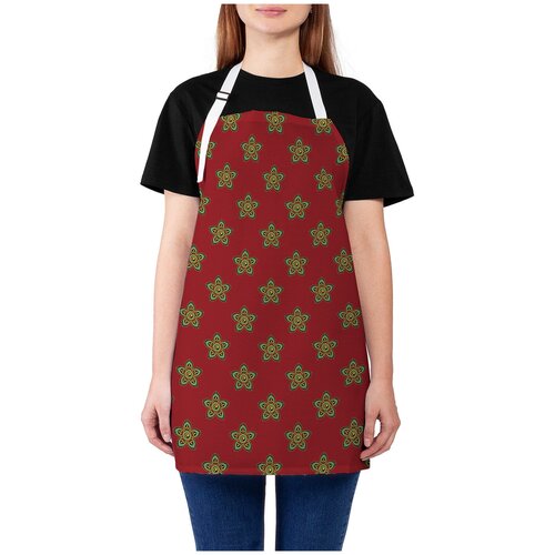 Фартук женский для готовки JoyArty "Звезды на красном фоне", универсальный размер