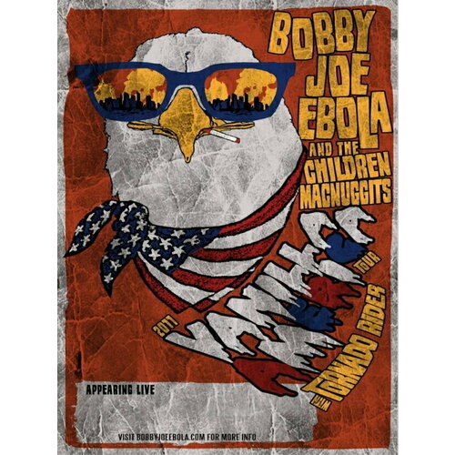 Плакат, постер на холсте Bobby Joe Ebola and the Children MacNuggits/музыкальные/поп исполнитель/артист/поп-звезда/группа. Размер 60 х 84 см