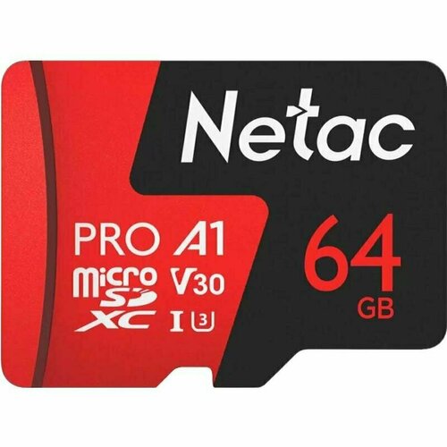 Карта памяти 64 ГБ microSDHC Netac P500 Extreme Pro UHS-I U3 NT02P500PRO-064G-R, 1599973