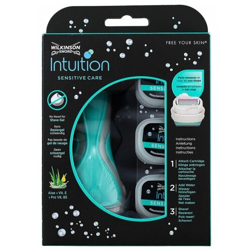 Wilkinson Sword Intuition Sensitive Care Бритва + 3 кассеты