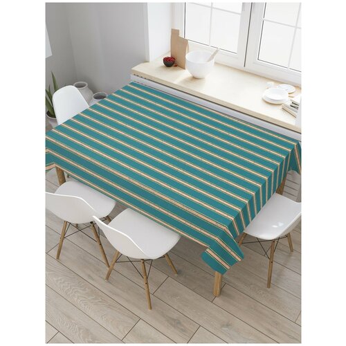 Скатерть прямоугольная JoyArty на кухонный стол "Текстильные полосы" из оксфорда, 120x145 см