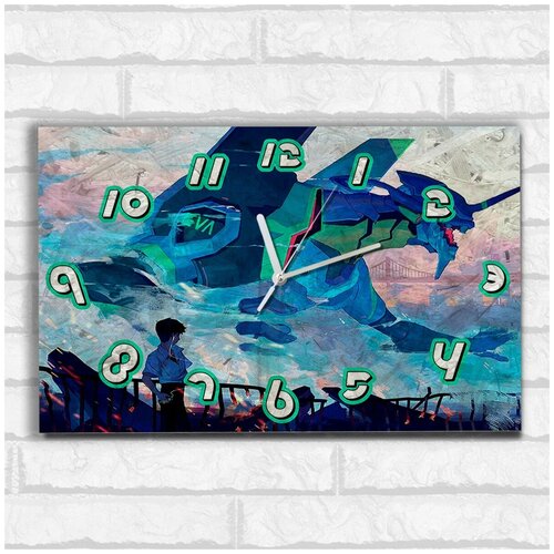 Настенные бесшумные часы ОСП Аниме Евангелион (Синдзи Икари, Ева, Рей, Аска). png - 226