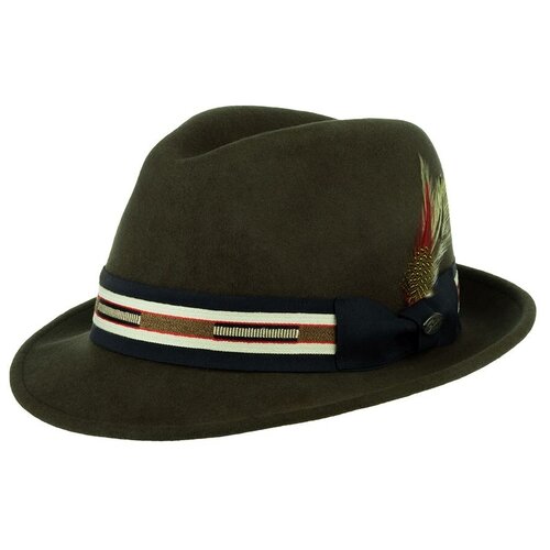 Шляпа Bailey, размер 57, зеленый, коричневый