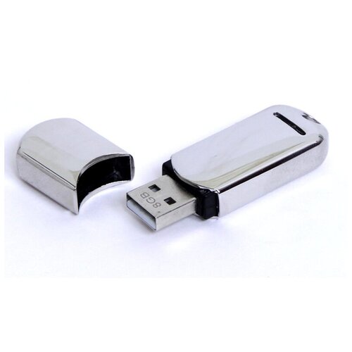 Каплевидная металлическая флешка для нанесения логотипа (8 Гб / GB USB 2.0 Серебро/Silver 255 VF- 688)