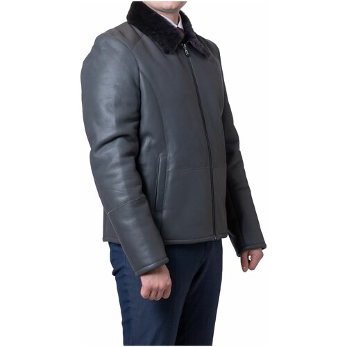 Кожаная куртка BILGINS, размер 46 S, серый