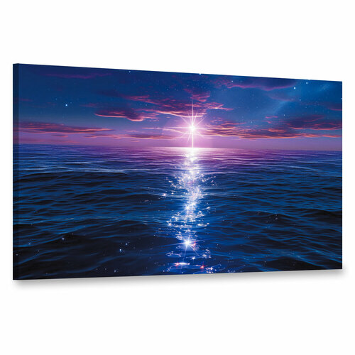 Интерьерная картина 100х60 "Звезда, сияющая в бескрайних просторах моря"