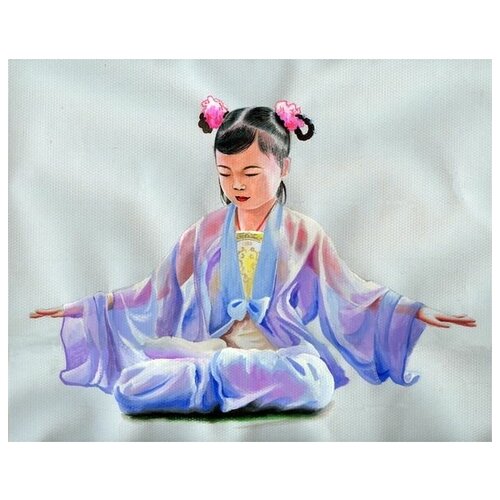 Постер на холсте Медитирующая девочка (Girl meditate) 63см. x 50см.