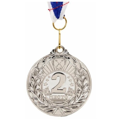 Медаль призовая 2 место серебро d=5 см