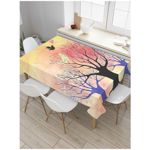 Скатерть прямоугольная JoyArty на кухонный стол "Полет любви" из оксфорда, 120x145 см