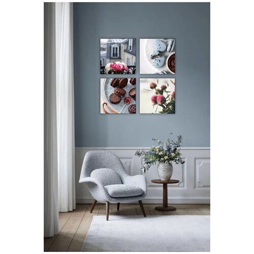 Комплект картин на дереве для кухни "Gray" 60*60см