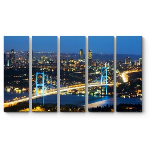 Модульная картина Город не спит, ночной Стамбул180x108
