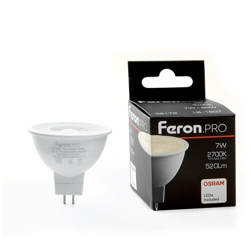 38179 Лампа светодиодная Feron.PRO LB-1607 G5.3 7W 2700K, упаковка 10шт