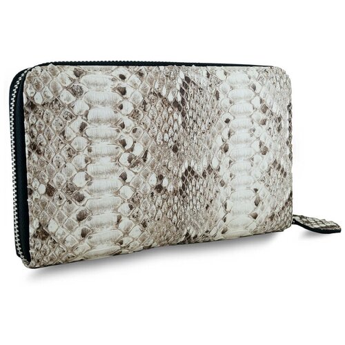 Портмоне Exotic Leather, фактура под рептилию, серый, бежевый