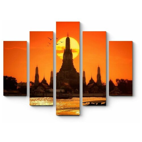 Модульная картина Алый закат в Бангкоке 115x92