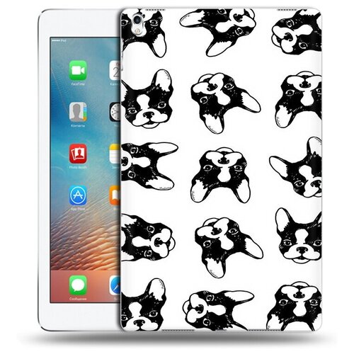 Чехол задняя-панель-накладка-бампер MyPads черно белые собачки для iPad Pro 12.9 2015 (A1584/A1652)/iPad Pro 12.9 2017 (A1671/A1670) противоударный