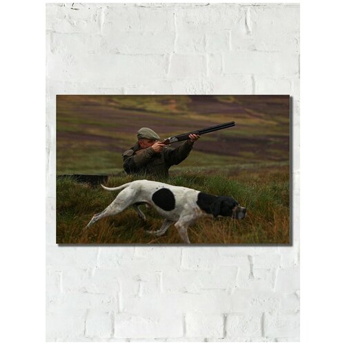 Картина интерьерная на дереве Животные (охотничей пёс, собака) - 647