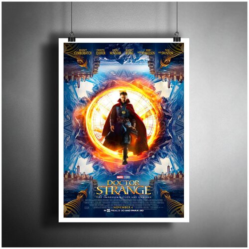 Постер плакат для интерьера "Фильм: Доктор Стрэндж. Doctor Strange. Марвел. Бенедикт Камбербэтч"/ Декор дома, офиса, комнаты A3 (297 x 420 мм)