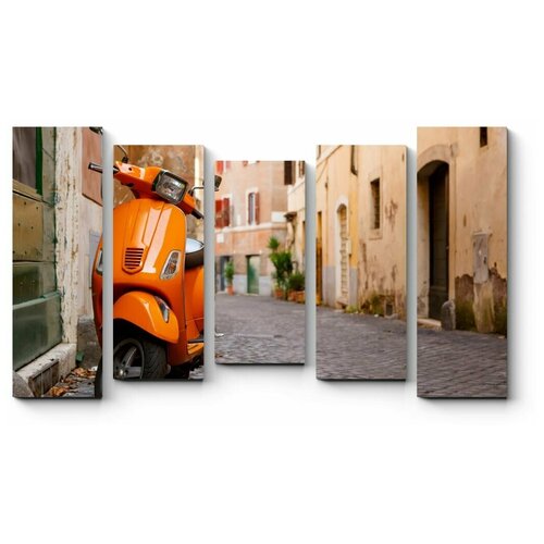 Модульная картина Старые улицы города с мотоциклом в Риме100x60
