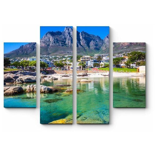 Модульная картина Райский пляж в горах, Кейптаун 90x68