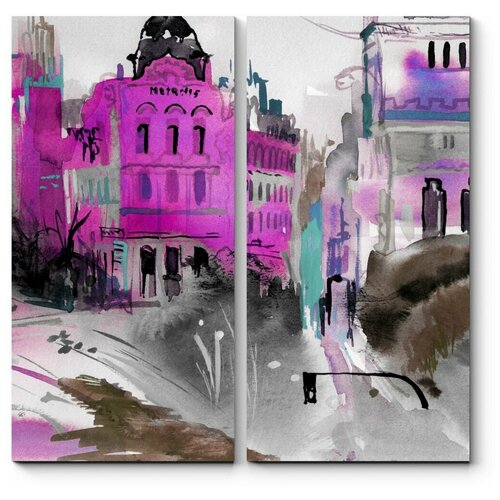 Модульная картина Яркие краски Вены 90x90