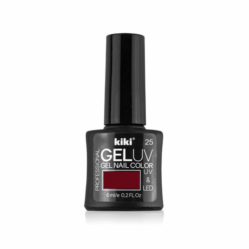 Гель-лак для ногтей KIKI оттенок 25 GEL UV&LED, бордовый, 6 мл