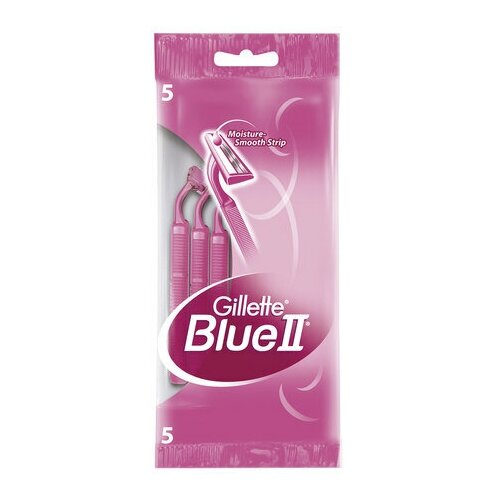 Комплект 3 шт, Бритвы одноразовые комплект 5 шт, GILLETTE (Жиллет) BLUE 2, для женщин