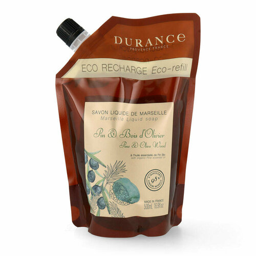 Durance / Марсельское мыло сменный блок Сосна и дерево оливы 500мл. / Pine & Olive wood