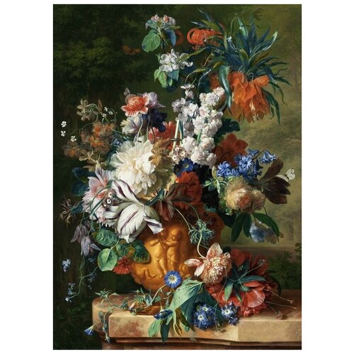 Репродукция на холсте Цветы в старинной вазе Хёйсум Ян ван 40см. x 56см.