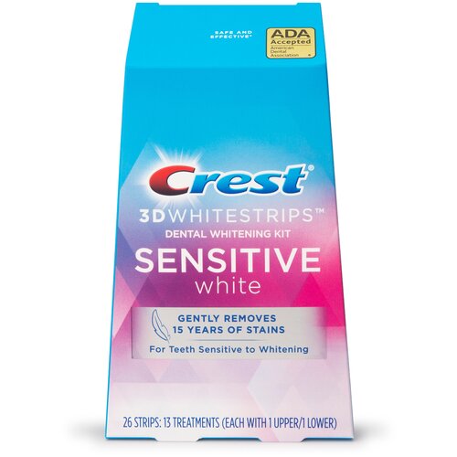 Crest отбеливающие полоски 3D Whitestrips Sensitive white, нейтральный