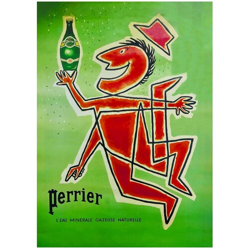 Постер / Плакат / Картина Минеральная вода Perrier 50х70 см в раме