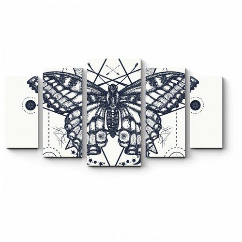 Модульная картина Эскиз бабочки 150x83