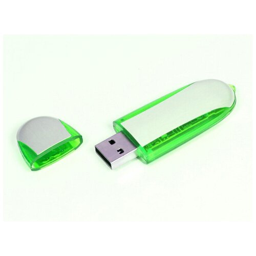 Овальная флешка для нанесения логотипа (16 Гб / GB USB 2.0 Зеленый/Green 017 PM004)