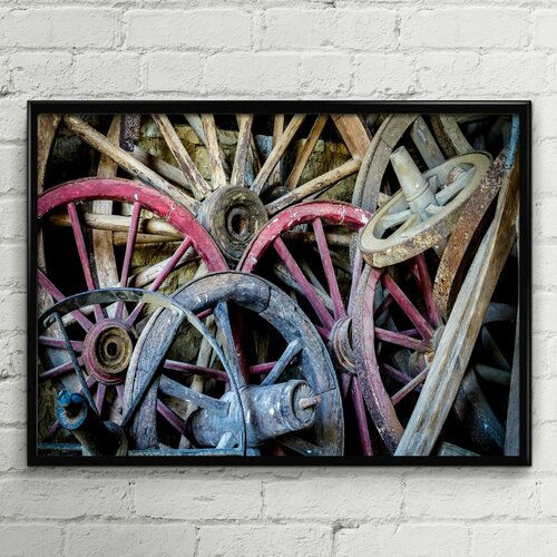 Постер "Старые деревянные колеса" из коллекции "Интерьеры" А4