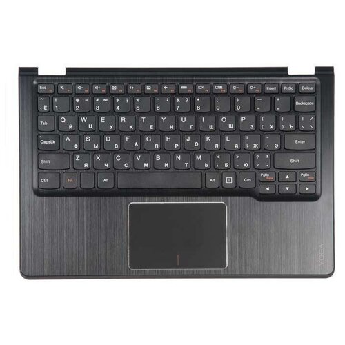 Клавиатура (топ-панель) для ноутбука Lenovo IdeaPad Yoga 3-1170 черная с черным топкейсом