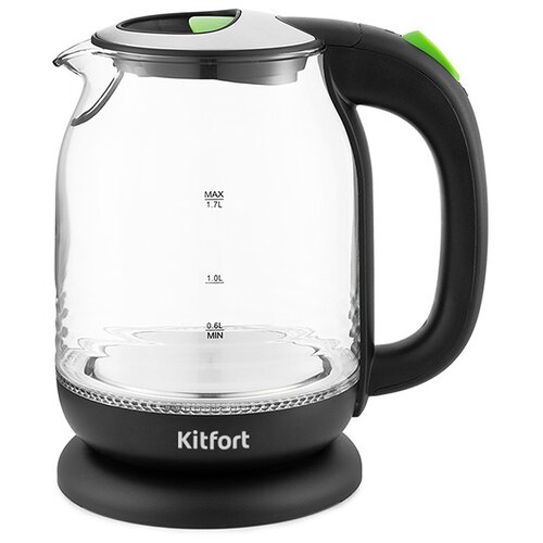 Чайник Kitfort KT-654-2, черный/зеленый